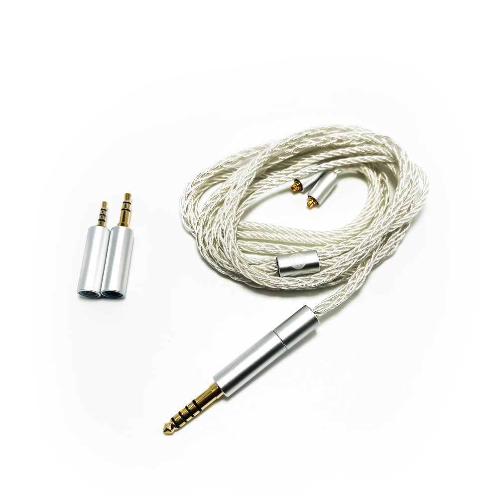 Strauss & Wagner Sion Braided Silver MMCX 3-In-1 In-Ear Monitor Upgrad ...