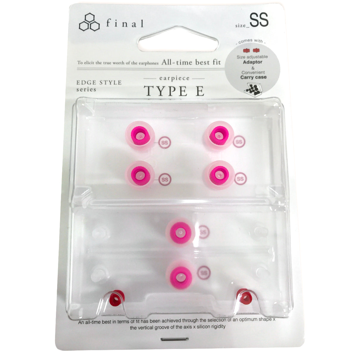 Final Audio Clear/Red Silicon Type E Tips kit with Case and Nozzle Ada ...