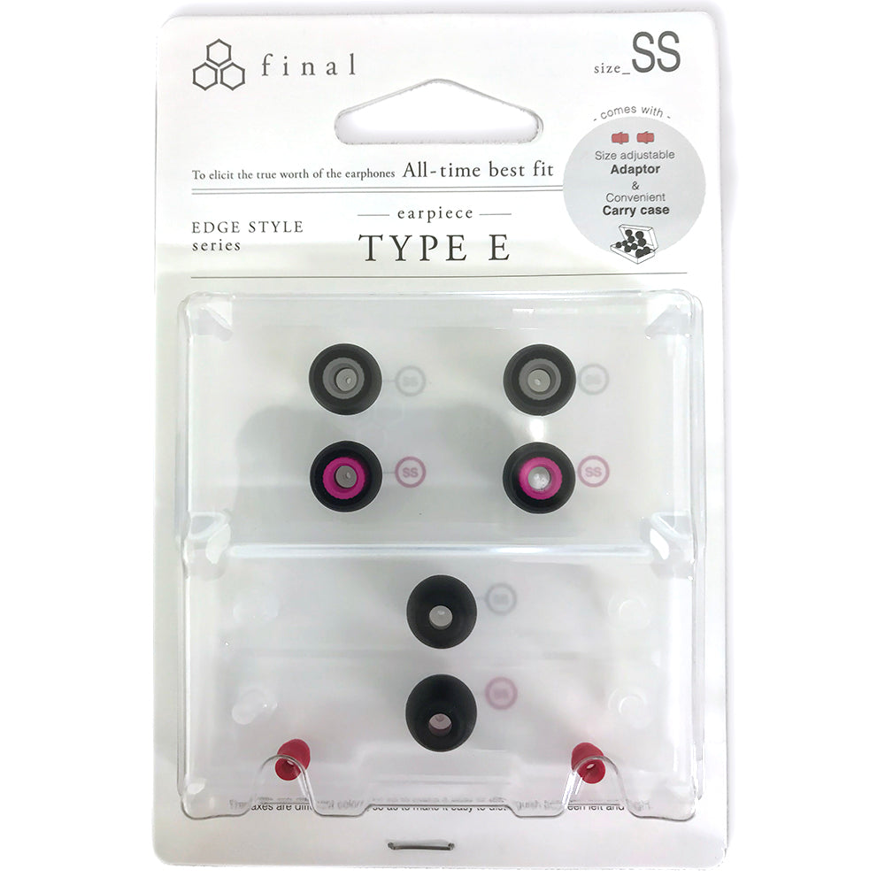 Final Audio Black+Black/Red Silicon Type E Tips kit with Case and ...